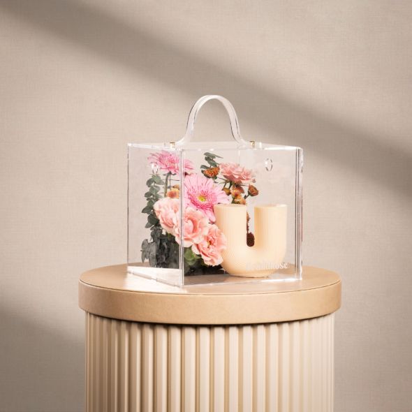 Luxe Acrylic Box Gold Handle Design - Grandiose.ae