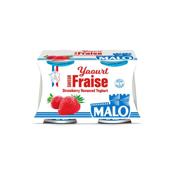 Malo Yoghurts Strawberry Flavoured Whole Milk - Grandiose.ae