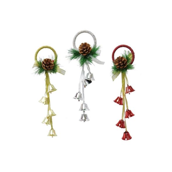 Festive Magic Jingle Bells Door Hanger Assorted 30cm - Grandiose.ae