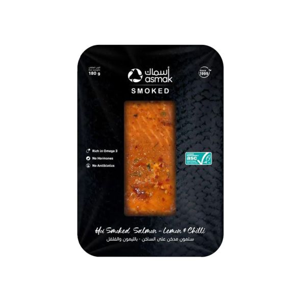 Asmak Hot Smoked Salmon Lemon & Chilli - Grandiose.ae