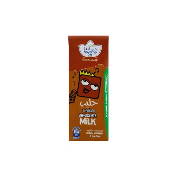 Hayatna Chocolate Uht Milk 180ml - Grandiose.ae