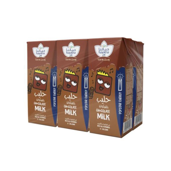 Hayatna Chocolate Uht Milk 180ml - Grandiose.ae