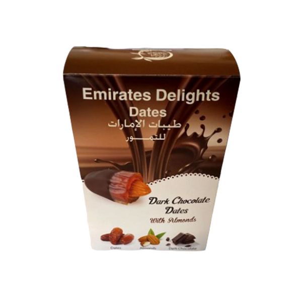 Emirates Delight Dark Choco Dates With Almonds - Grandiose.ae