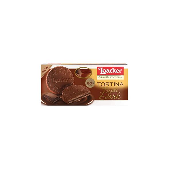 Loacker Tortina Triple Dark Biscuits- Grandiose.ae