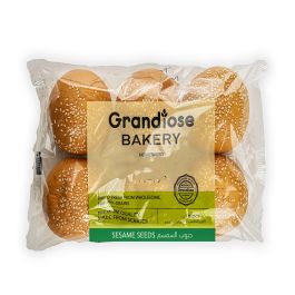 Grandiose Medium White Burger Bun Bread - Grandiose.ae
