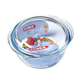 Pyrex Clear Round Glass 2.1L Casserole with Lid - Grandiose.ae