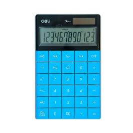 Deli Calculator Plastic-12 Digits Blue E1589 - Grandiose.ae