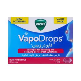 Vicks Vapo Drop Berry Menthol Lozenges - Grandiose.ae