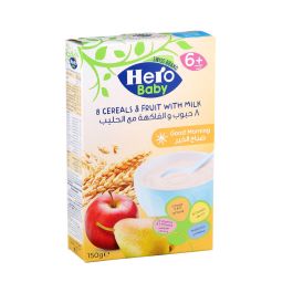 Hero Baby 8 Cereals and Fruit With Milk Baby Food - Grandiose.ae