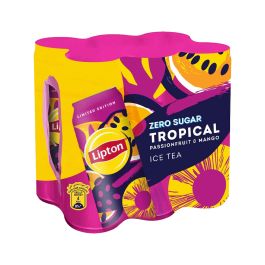 Lipton Zero Sugar Tropical Passionfruit & Mango Iced Tea 320ml ...