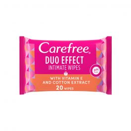 Carefree Duo Effect Intimate Wipes Cotton Extract and Vitamin E ...